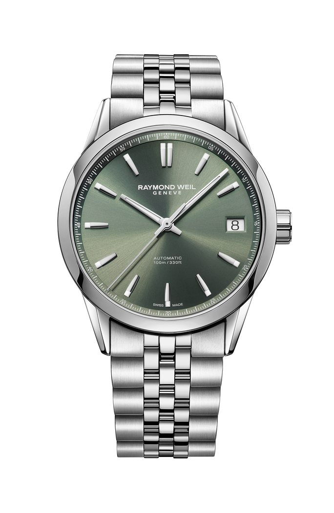 Men's Green Dial Stainless Steel Watch - Freelancer | RAYMOND WEIL