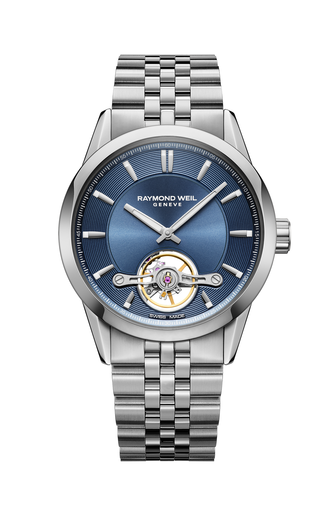 Men's Open Aperture Blue Steel Watch - Freelancer | RAYMOND WEIL