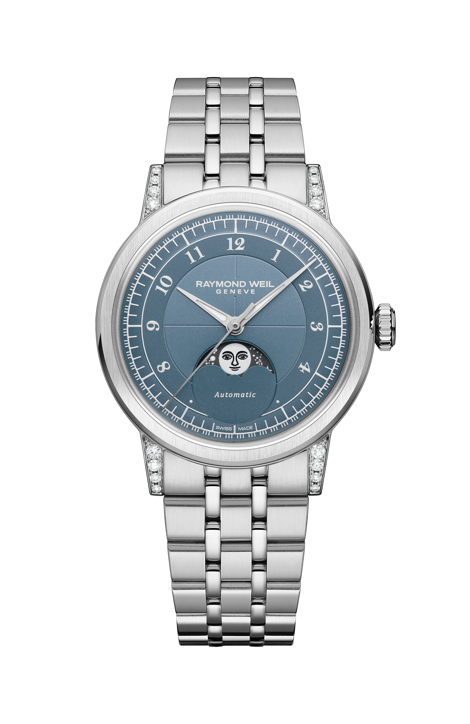 Millesime Automatic Moon Phase Denim Blue Dial Bracelet Watch, 35mm ...